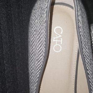 Cato | Shoes | Cato Size 8 Graywhite Herringbone Flats | Poshmark